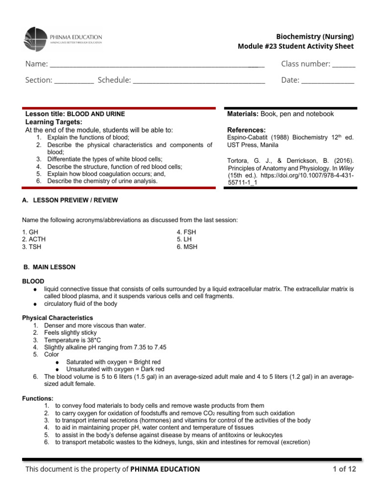 BIO 024 - SESSION 23 SAS NURSING (NEW FORMAT) | PDF | White Blood Cell ...