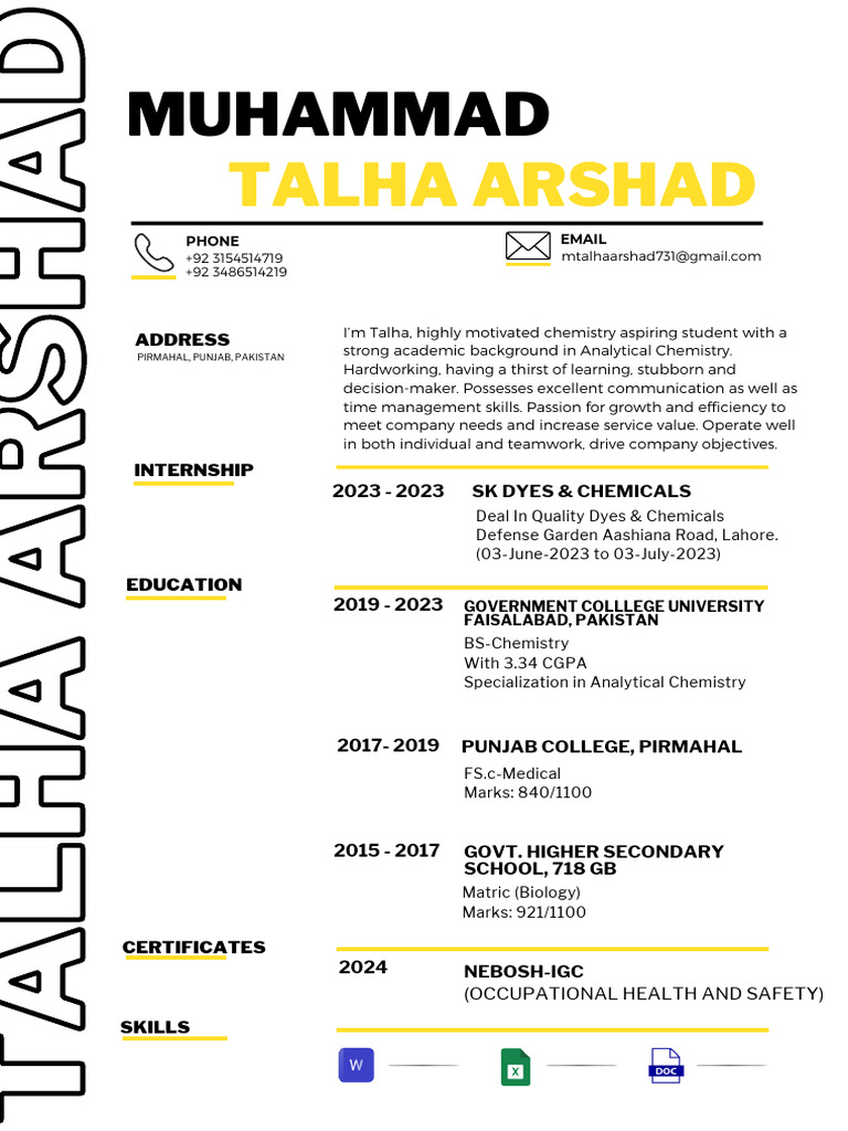 Muhammad Talha Arshad - CV | PDF