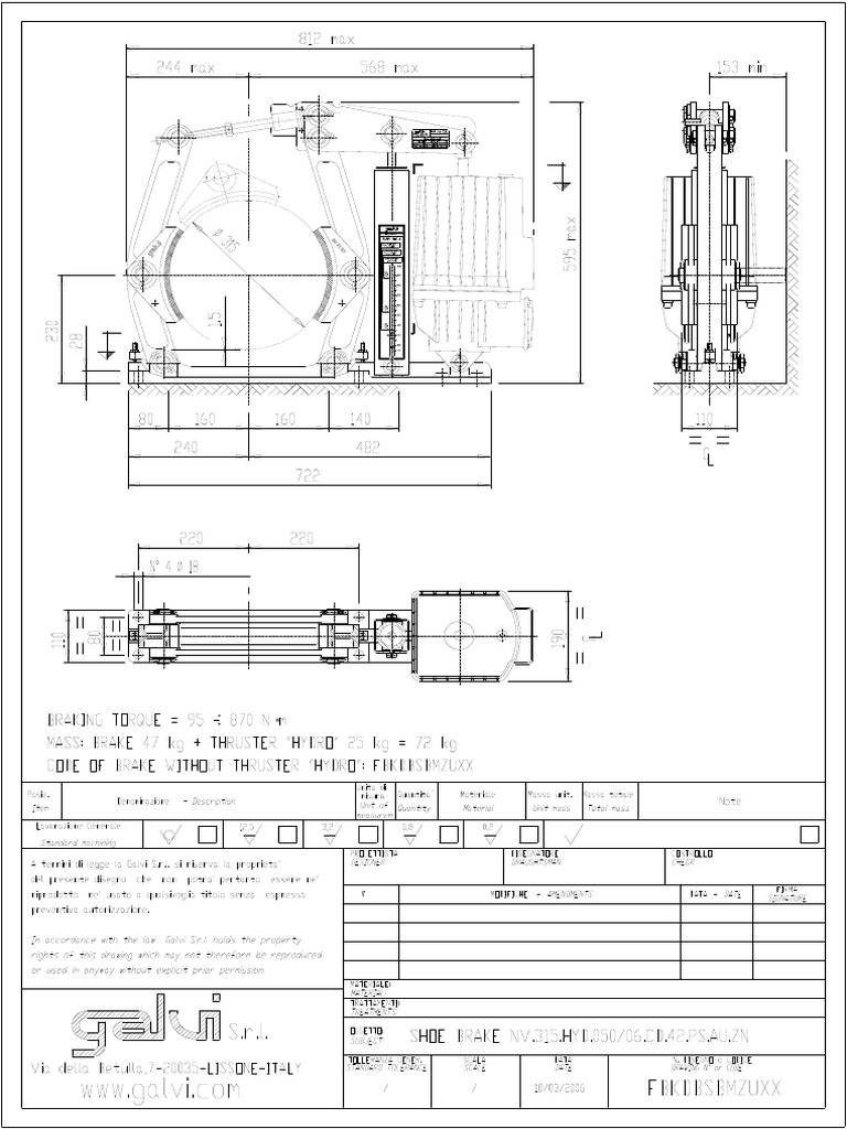 Galvi Shoe Brake Nv.315.Hyd.050.CD | PDF