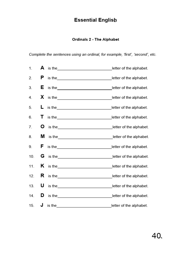 Ordinal Numbers 002 | PDF