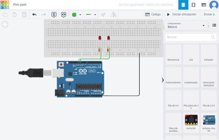 Circuit design Pim pam Tinkercad | PDF