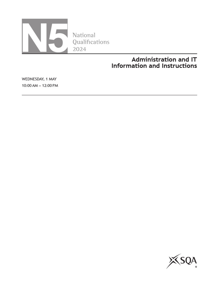 N5_Administration-and-IT_Information-and-Instructions_2024 | PDF