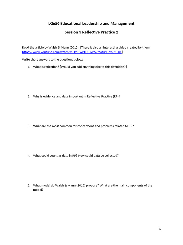 Session 3 - Reflective Practice 2 | PDF