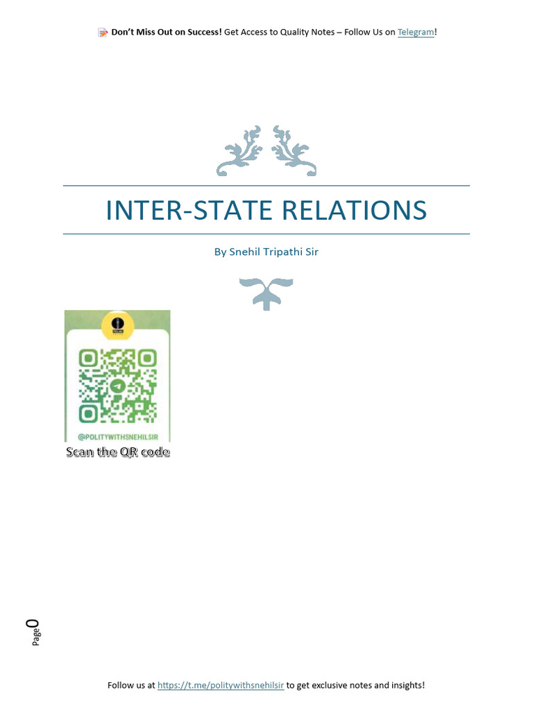 Inter-State Relations Notes | PDF | Government | Justice
