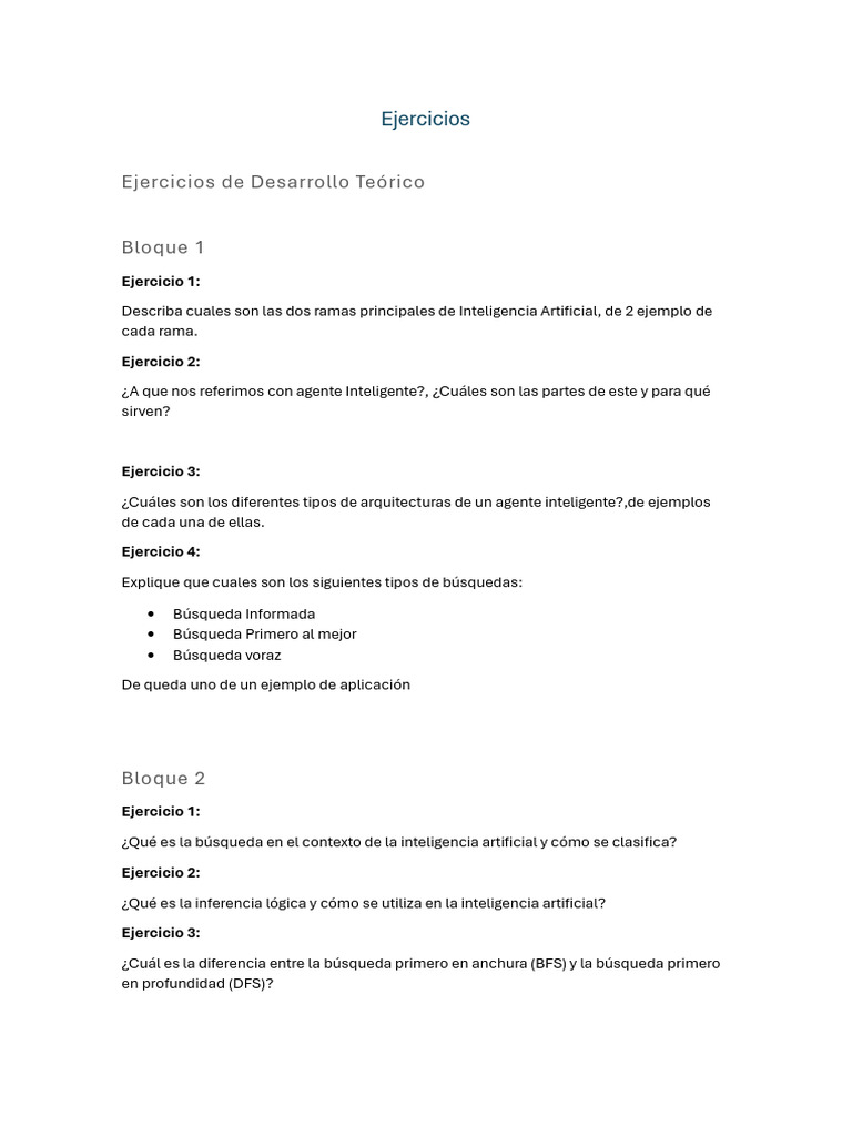 Ejercicios Finales | PDF | Inteligencia artificial | Inteligencia (IA) y semántica