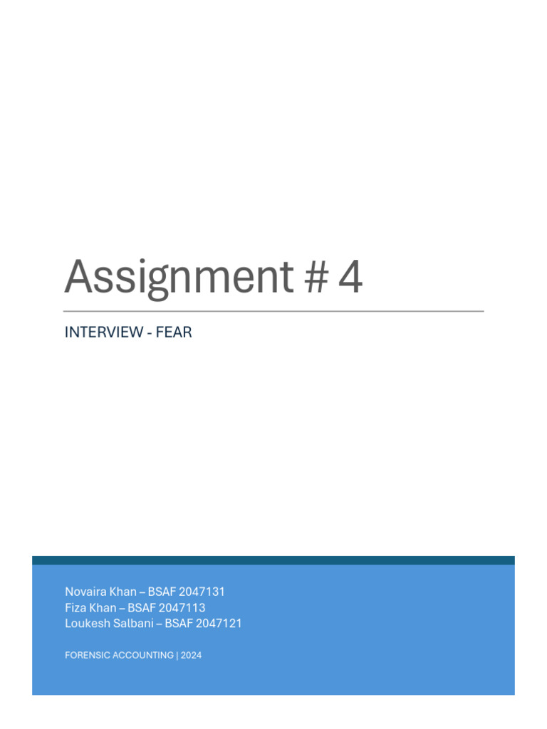 Forensic_Accounting_-_Assignment_4[1] | PDF | Fraud | Employment