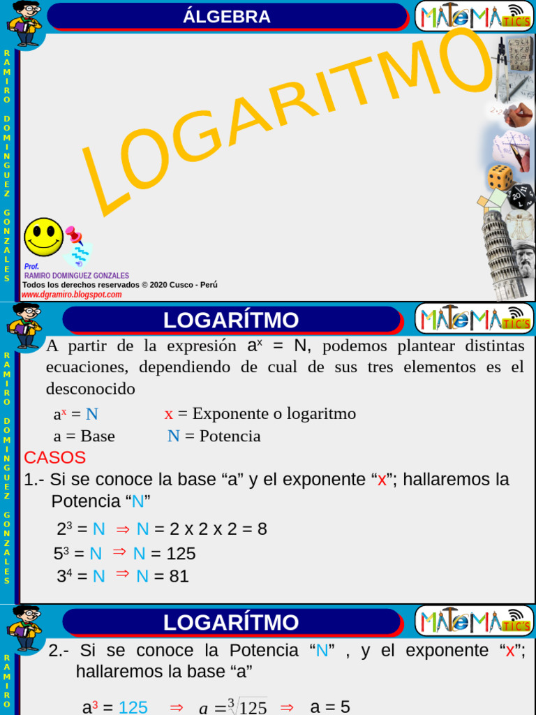 LOGARITMO | PDF | Exponenciación | Logaritmo