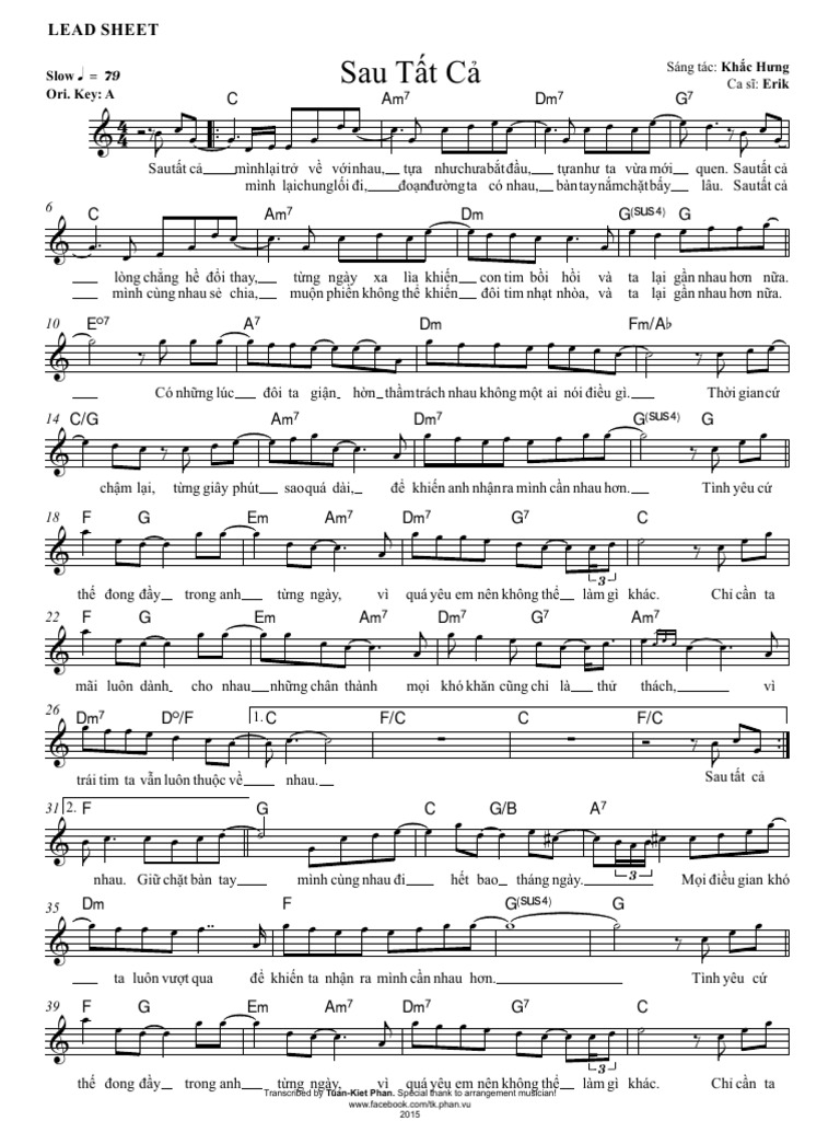 SauTatCa Erik C LeadSheet | PDF