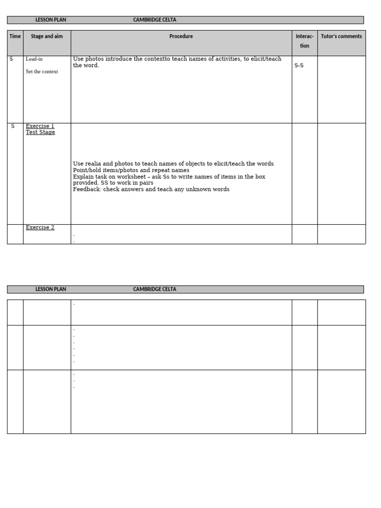 Lesson plan procedure template (2) | PDF