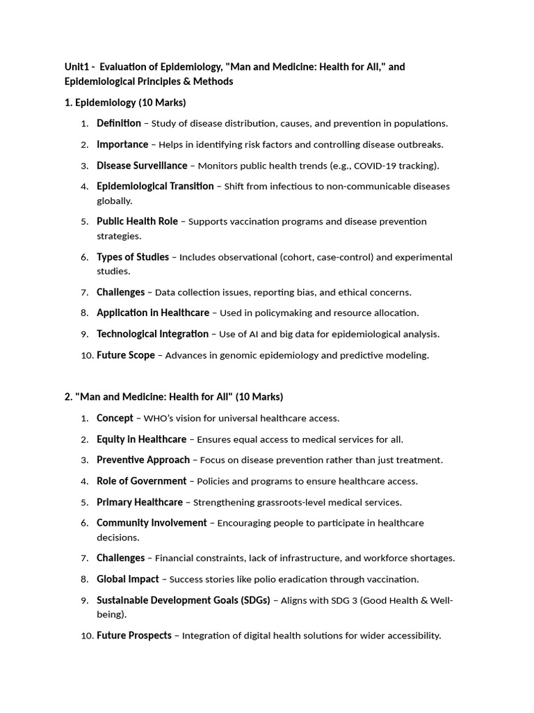 Unit1 epidom | PDF | Epidemiology | Public Health