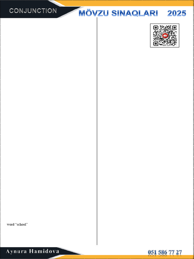 CONJUNCTION MOVZU SİNAQLARİ 2025 | PDF