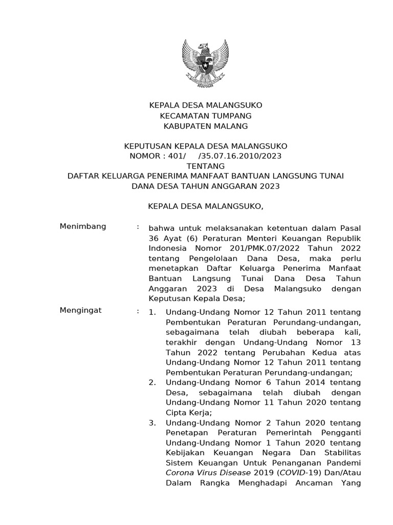 CONTOH SK KPM BLTDD 2024 | PDF