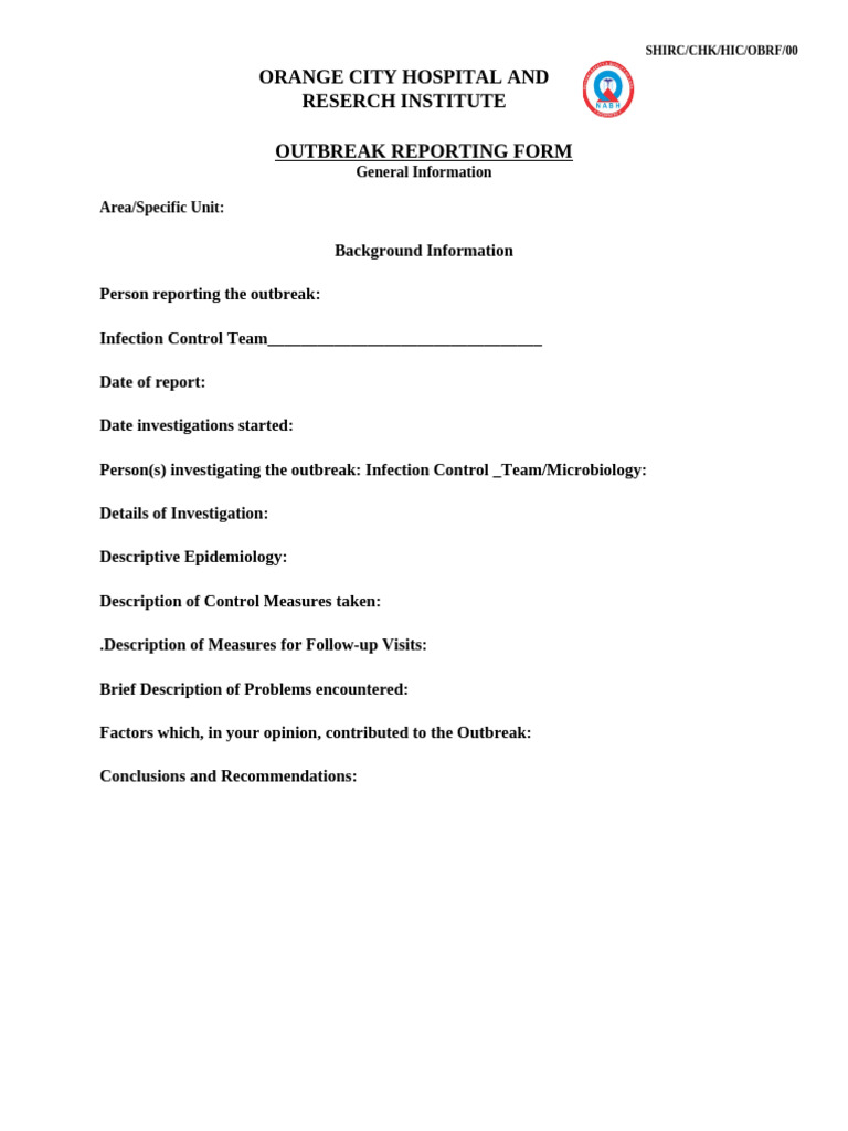 Outbreak Form | PDF