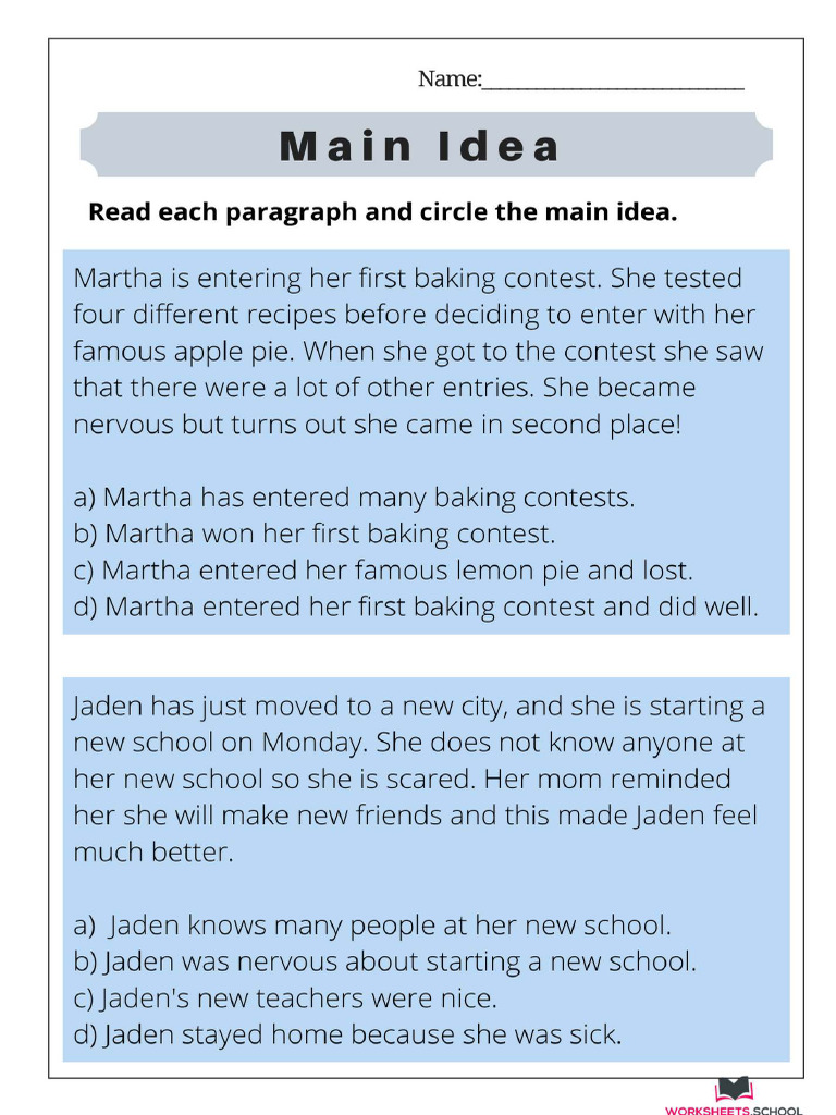 Main-Idea Exercise | PDF