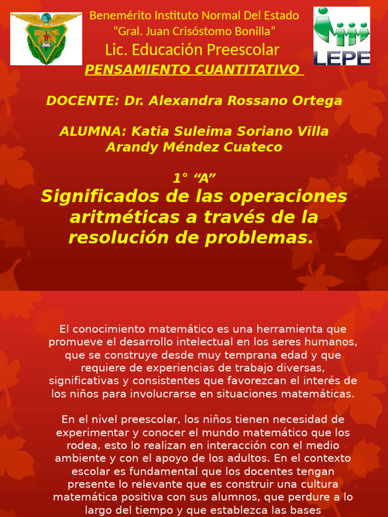 1-2 Significados de Las Operaciones Aritmeticas | PDF | Educación de la ...