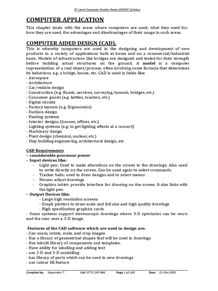 Computer Science Notes O Level-31 | PDF | Monitoring (Medicine) | Computing