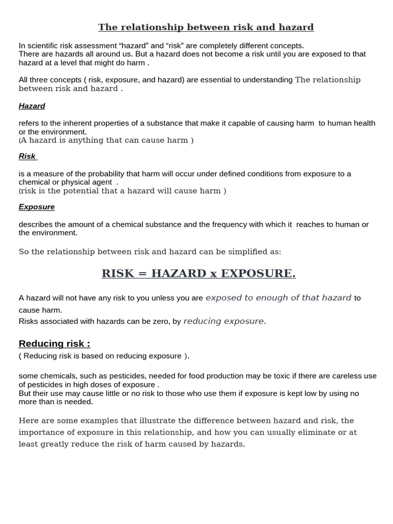 Understanding Hazard vs. Risk | PDF