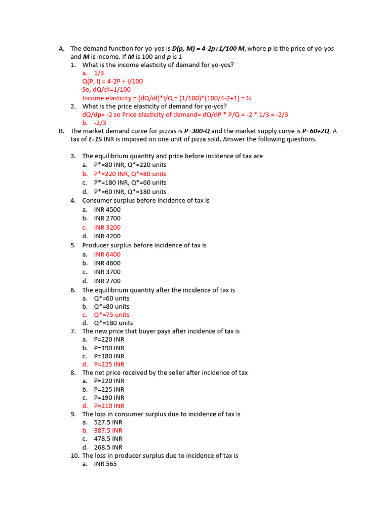 A6 Solution | PDF | Tax Incidence | Elasticity (Economics)