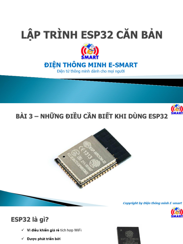 BAI3 - NHUNG DIEU CAN BIET KHI DUNG ESP32 | PDF