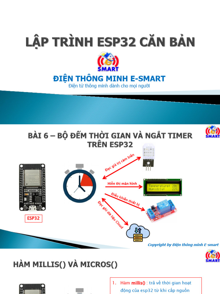 Bai6 - Bo Dem Thoi Gian Va Ngat Timer Esp32 | PDF