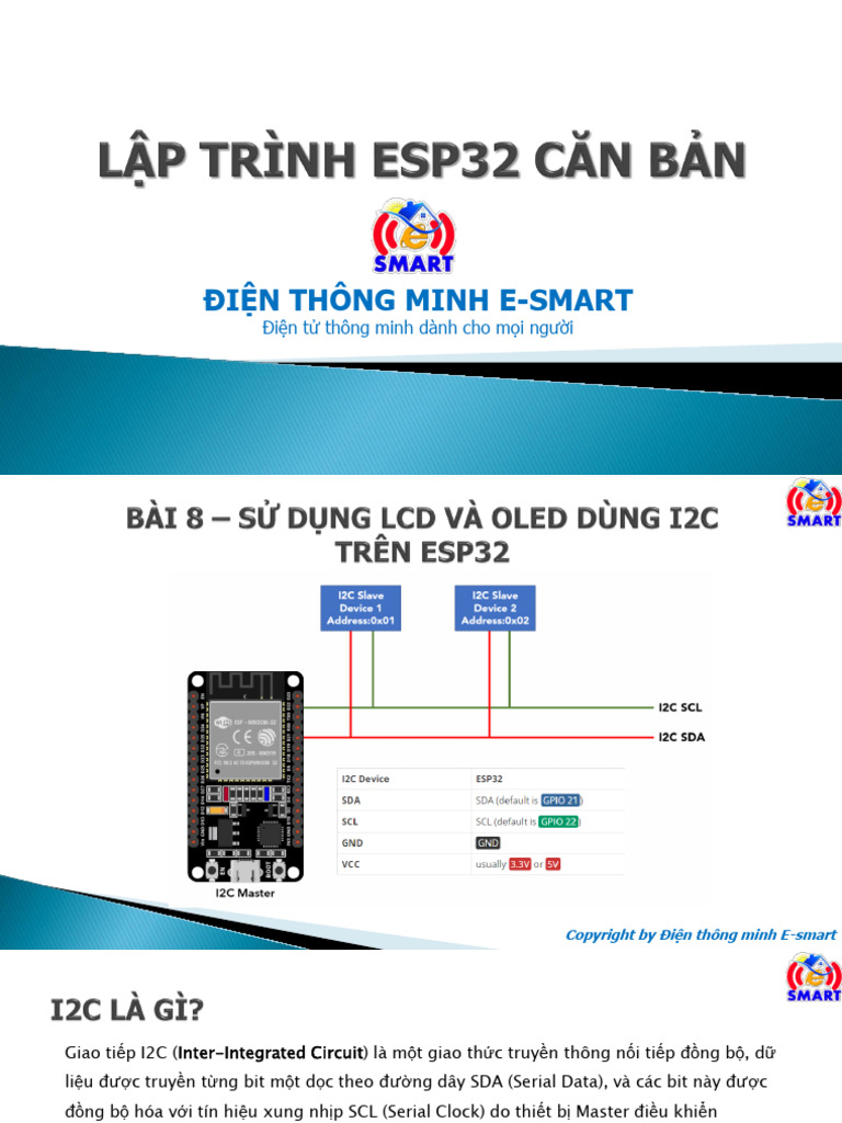 Bai8 - Ket Noi Va Su Dung LCD Va Oled Dung I2c Tren Esp32 | PDF