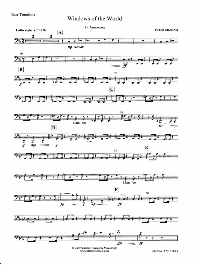 Windows of The World - 14 Bass Trombone | PDF