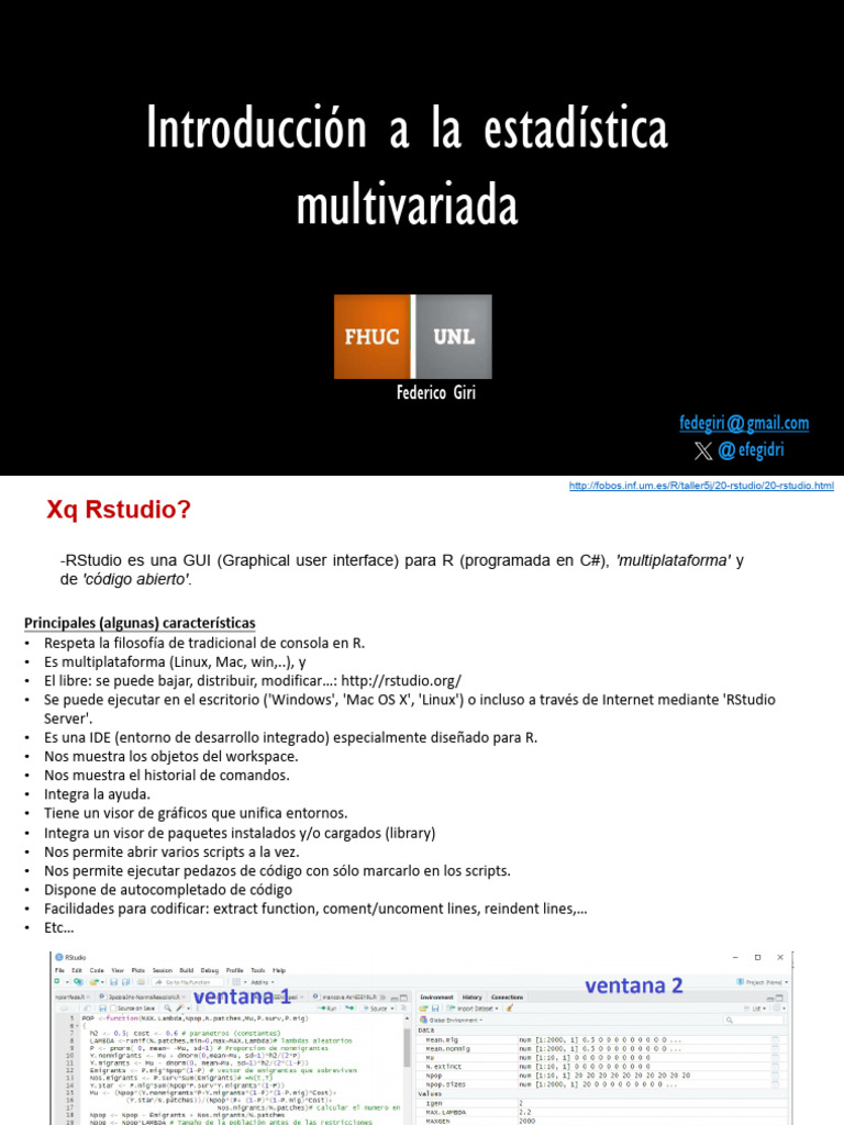 Guía RStudio: Características y Ventanas | PDF