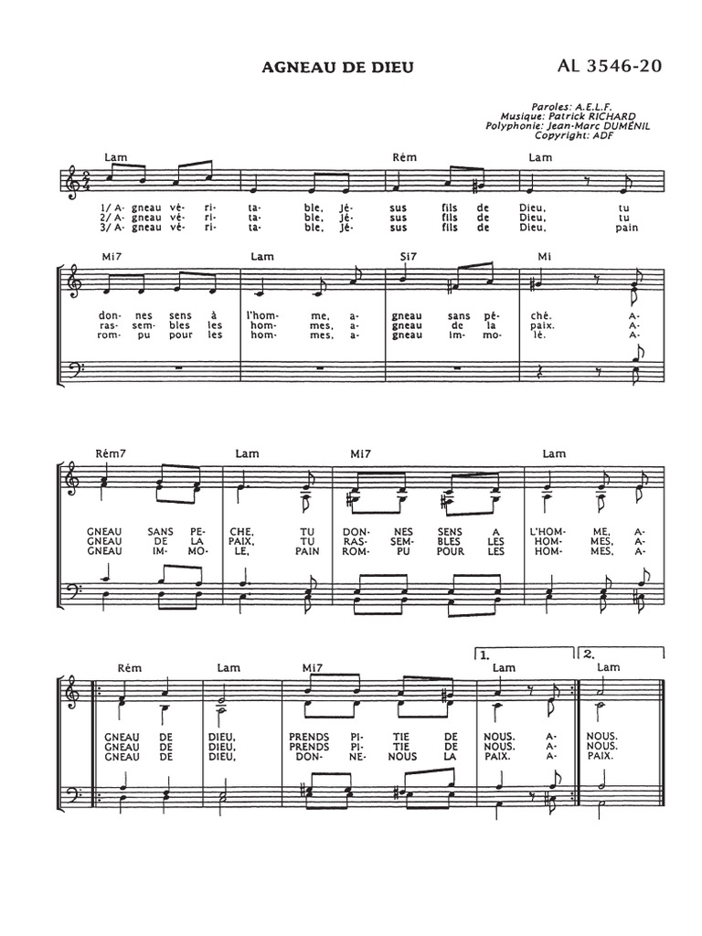 AL3546-20 Agneau de Dieu Patrick RICHARD | PDF