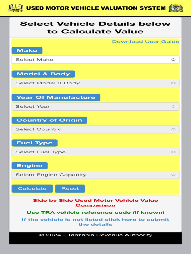 TRA Used Vehicle Valuation Tool | PDF