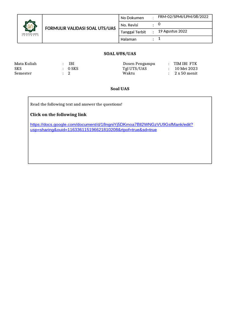 Format Validasi | PDF