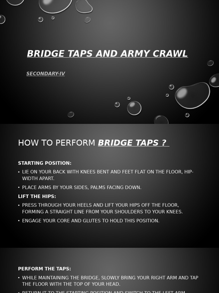 S4 - Bridge Tap & Army Crawl [February] (1) | PDF | Hip | Limbs (Anatomy)