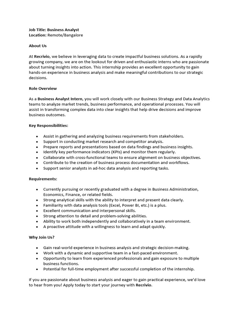 Business Analyst | PDF | Business Analysis | Data Analysis