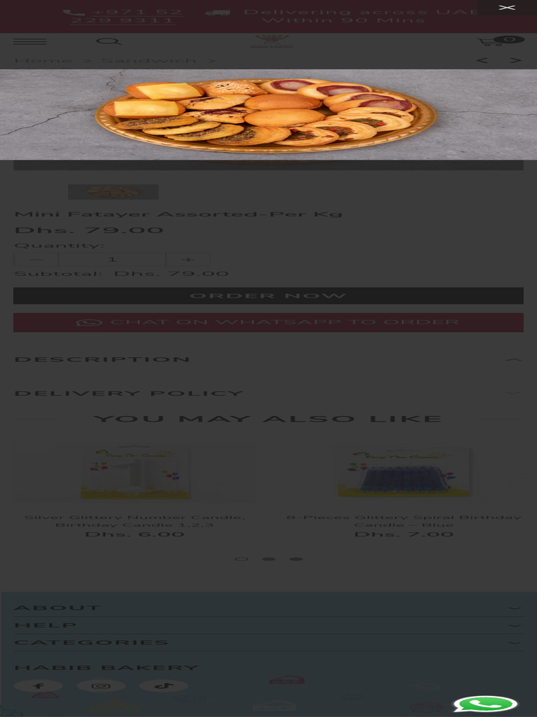 Mini Fatayer Assorted-Per KG - Habib Bakery | PDF