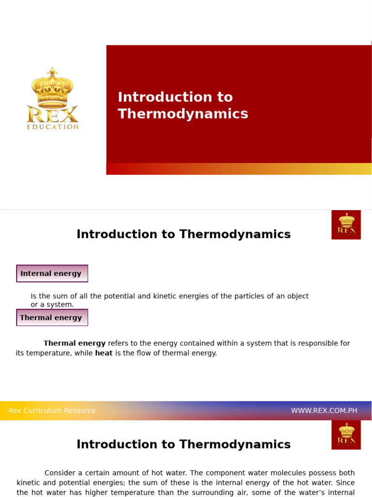 Introduction To Thermodynamics | PDF | Heat | Thermodynamics