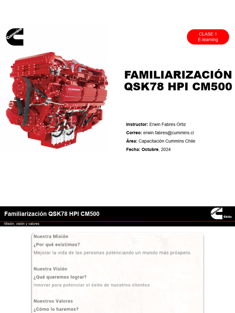 Familiarizacion QSK78 CM500 | PDF | Inyección de combustible | Tornillo
