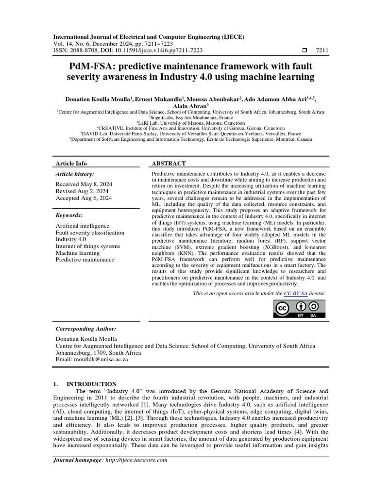 PdM FSA Predictive Maintenance Framework | PDF | Machine Learning ...