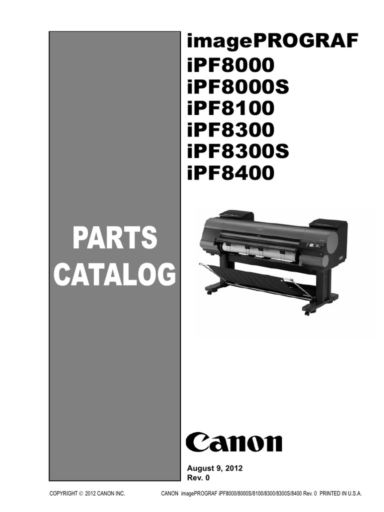 iPF 8000 - 8000S - 8100 - 8300 - 8300S - 8400 - Parts Catalogue | PDF | Manufactured Goods ...
