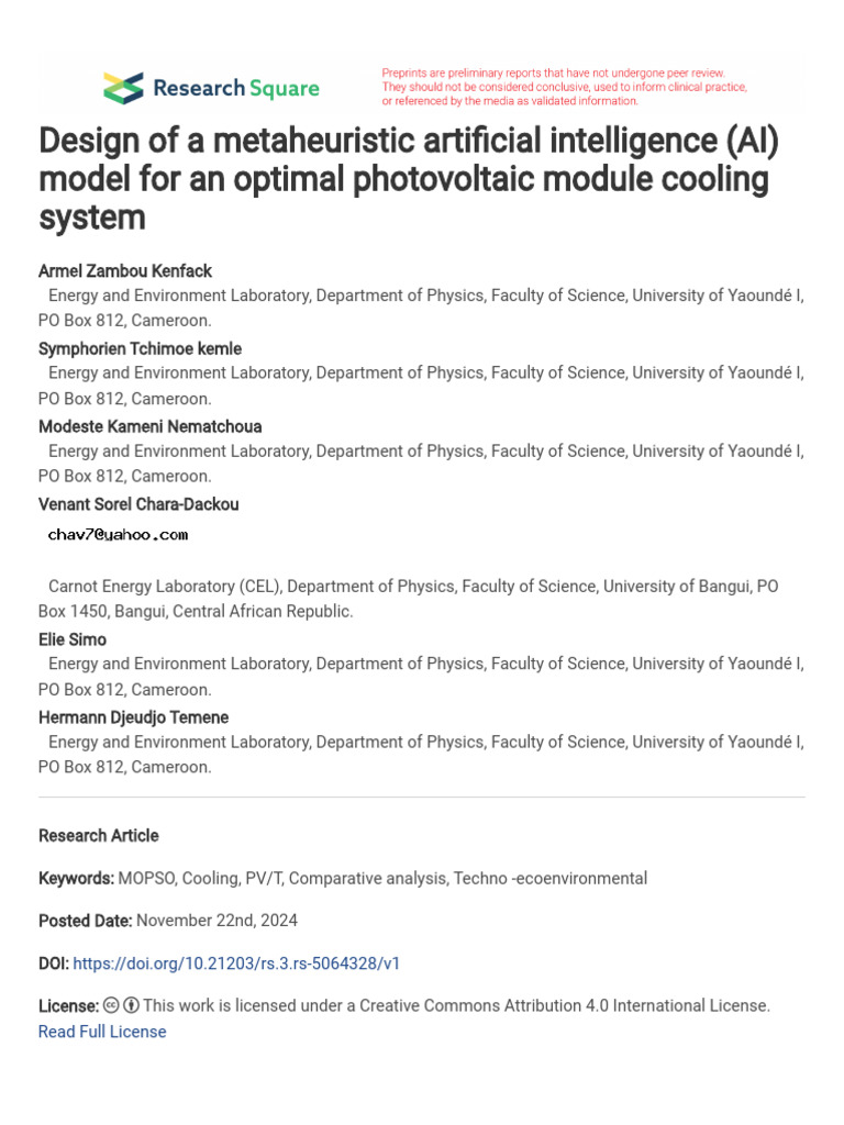 Design of A Metaheuristic Artificial Intelligence | PDF | Photovoltaics | Net Present Value