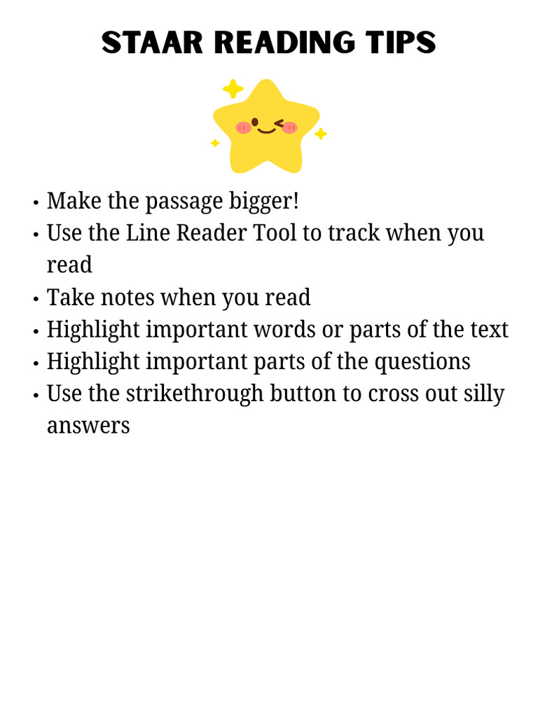 STAAR Reading Tips | PDF