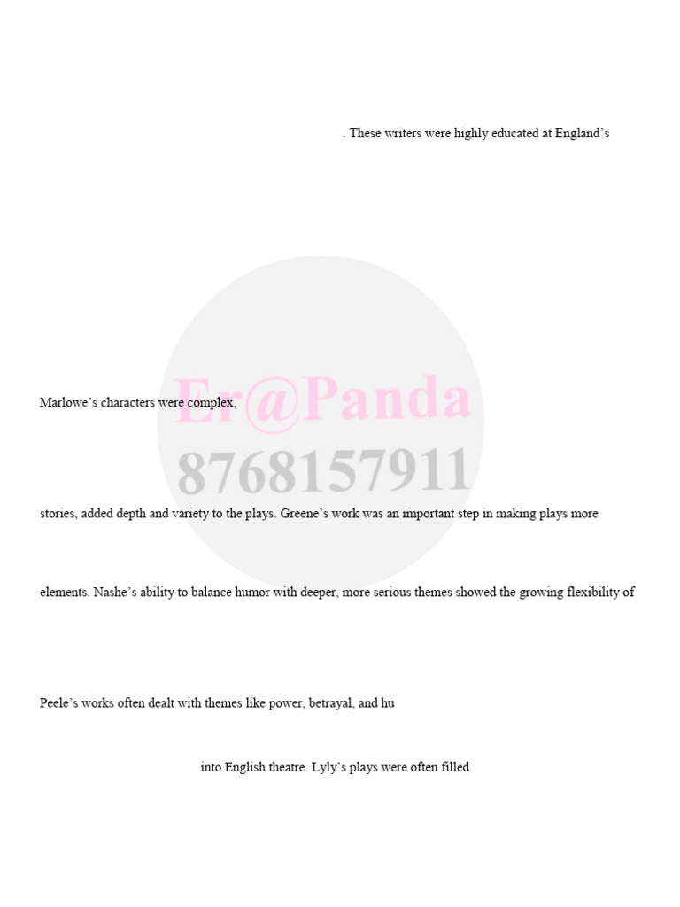 The University Wits | PDF | English Drama | Christopher Marlowe