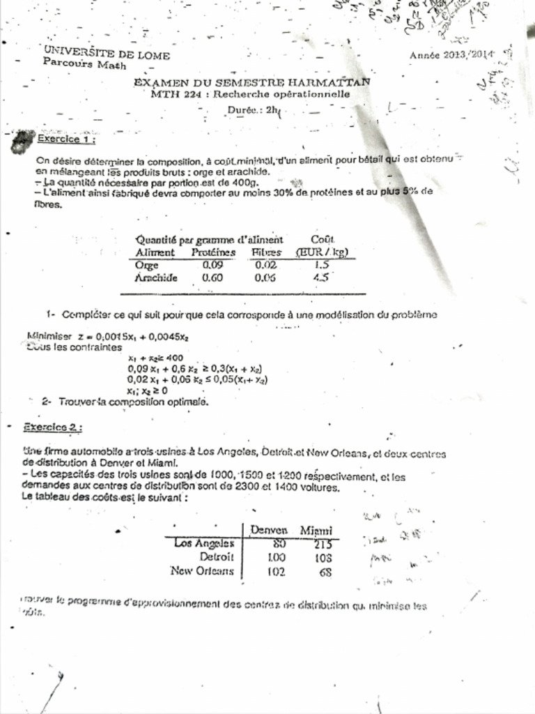 Math 224 Épreuves 2 | PDF