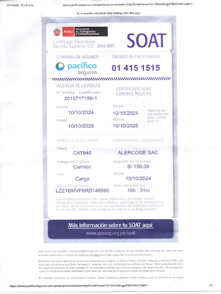 Soat CAT-940 2025 | PDF