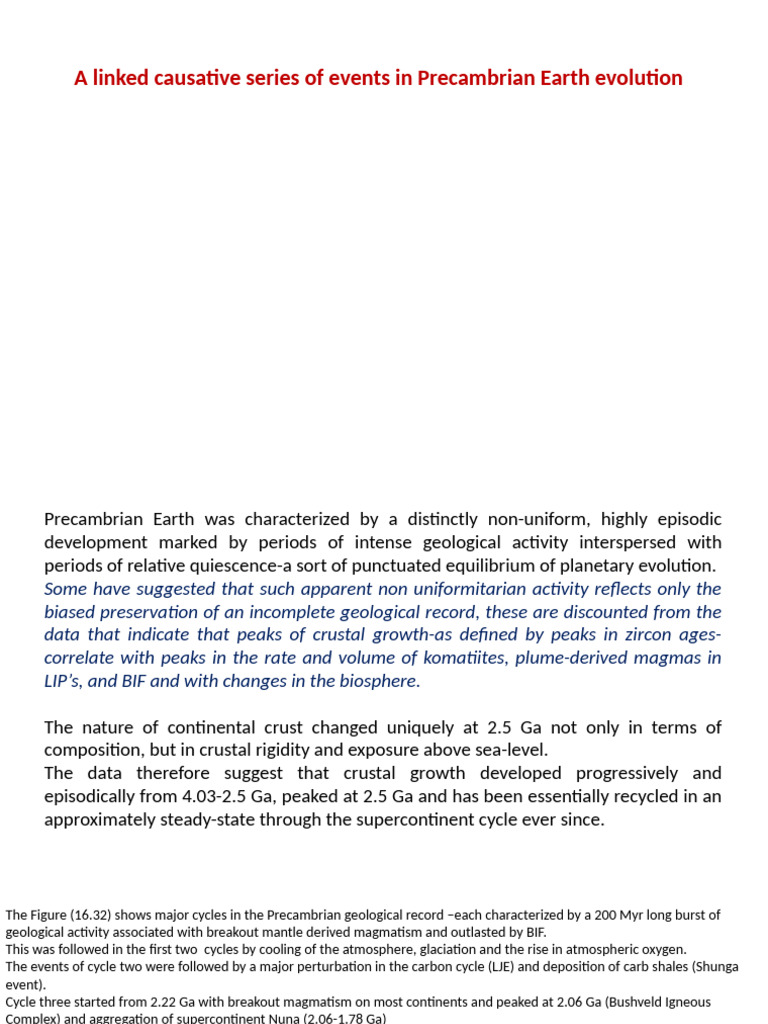 Causative Events in Precambrian Evolution | PDF | Crust (Geology) | Earth