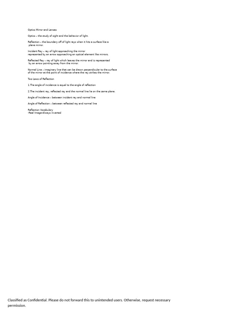 Optics Mirror and Lenses | PDF