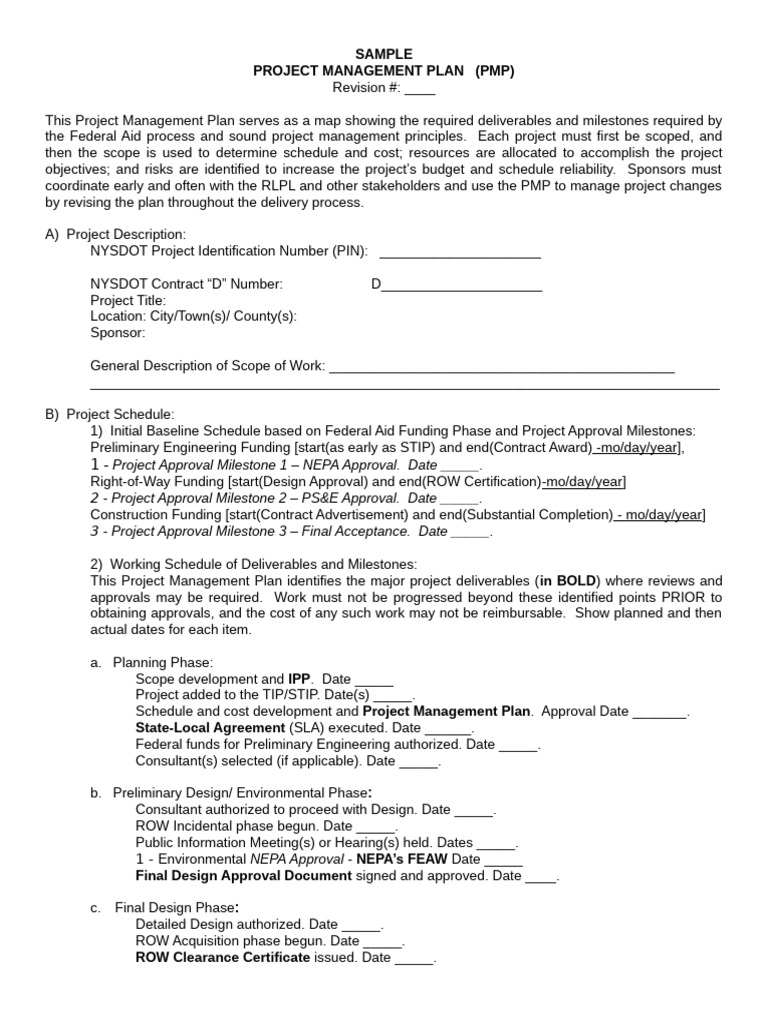 Sample Project Management Plan | PDF | Project Management
