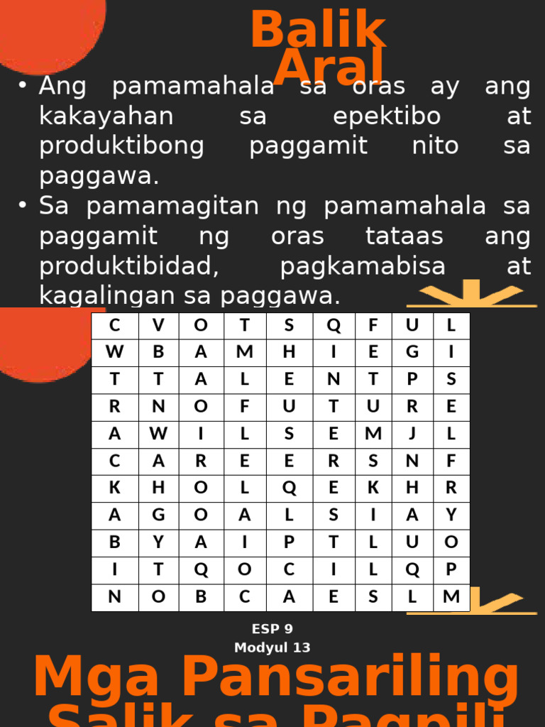 Q3-G9_M13-Mga Sariling Salik Sa Pagpili Ng Track o Kurso | PDF
