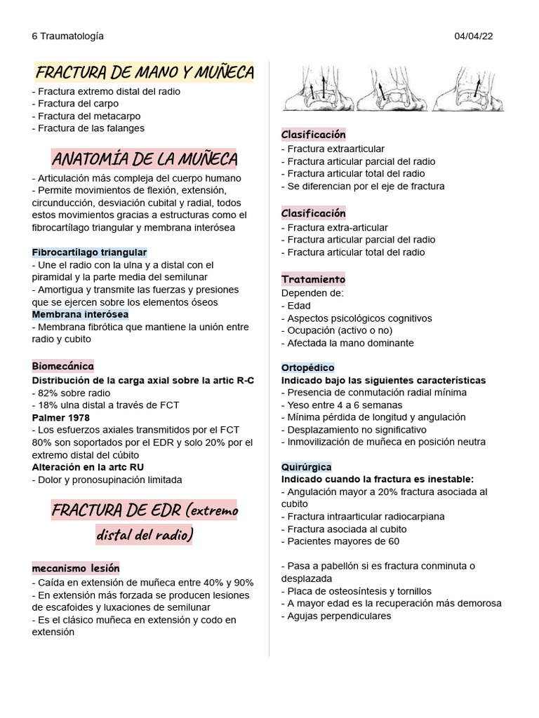 4-4 Fractura Mano Muñeca | PDF | Mano | Traumatologia