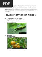 Classification of Poision | PDF | Poison | Psychoactive Drugs