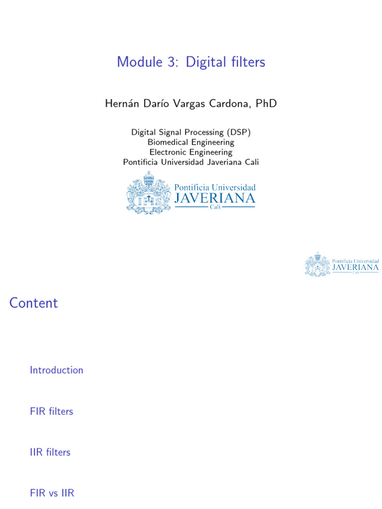 Module 3 - Digital Filters | PDF | Filter (Signal Processing) | Control Theory