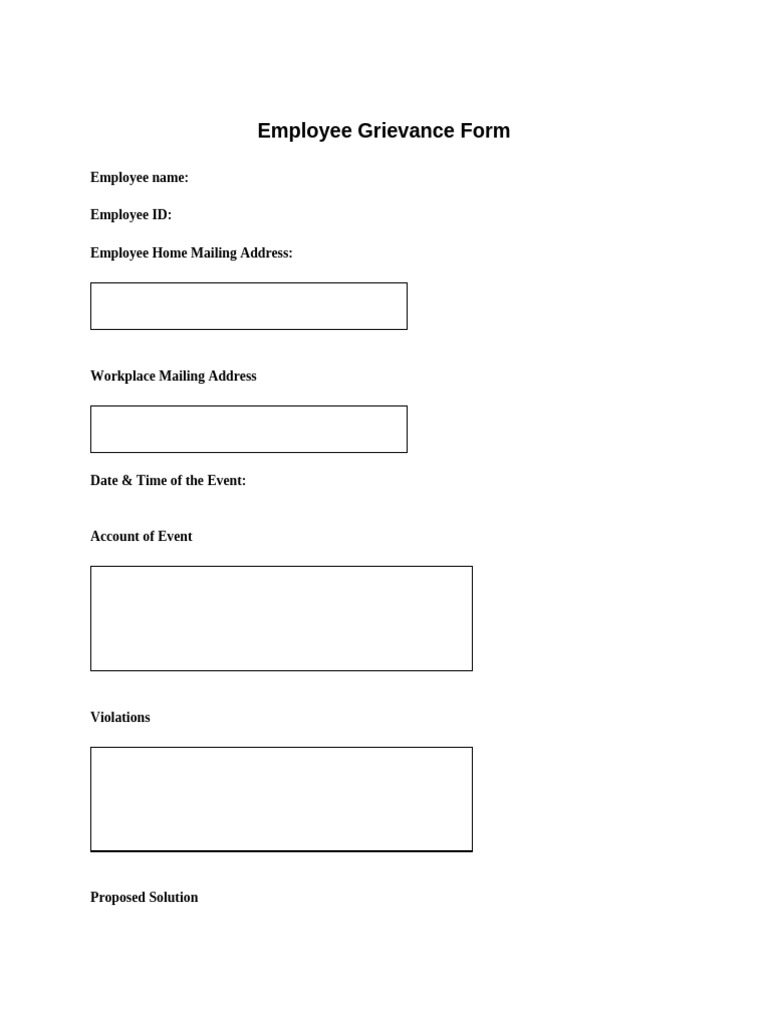 Employee Grievance Form | PDF